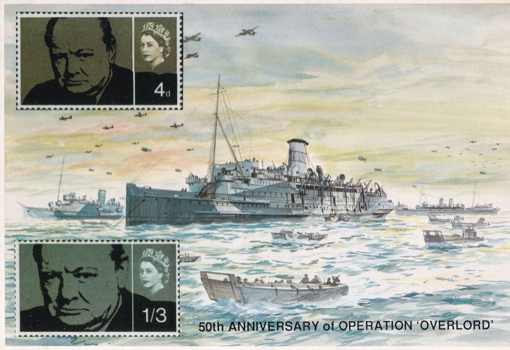 Winston Churchill 50th Anniversary Operation Overlord Postcard | Topics ...