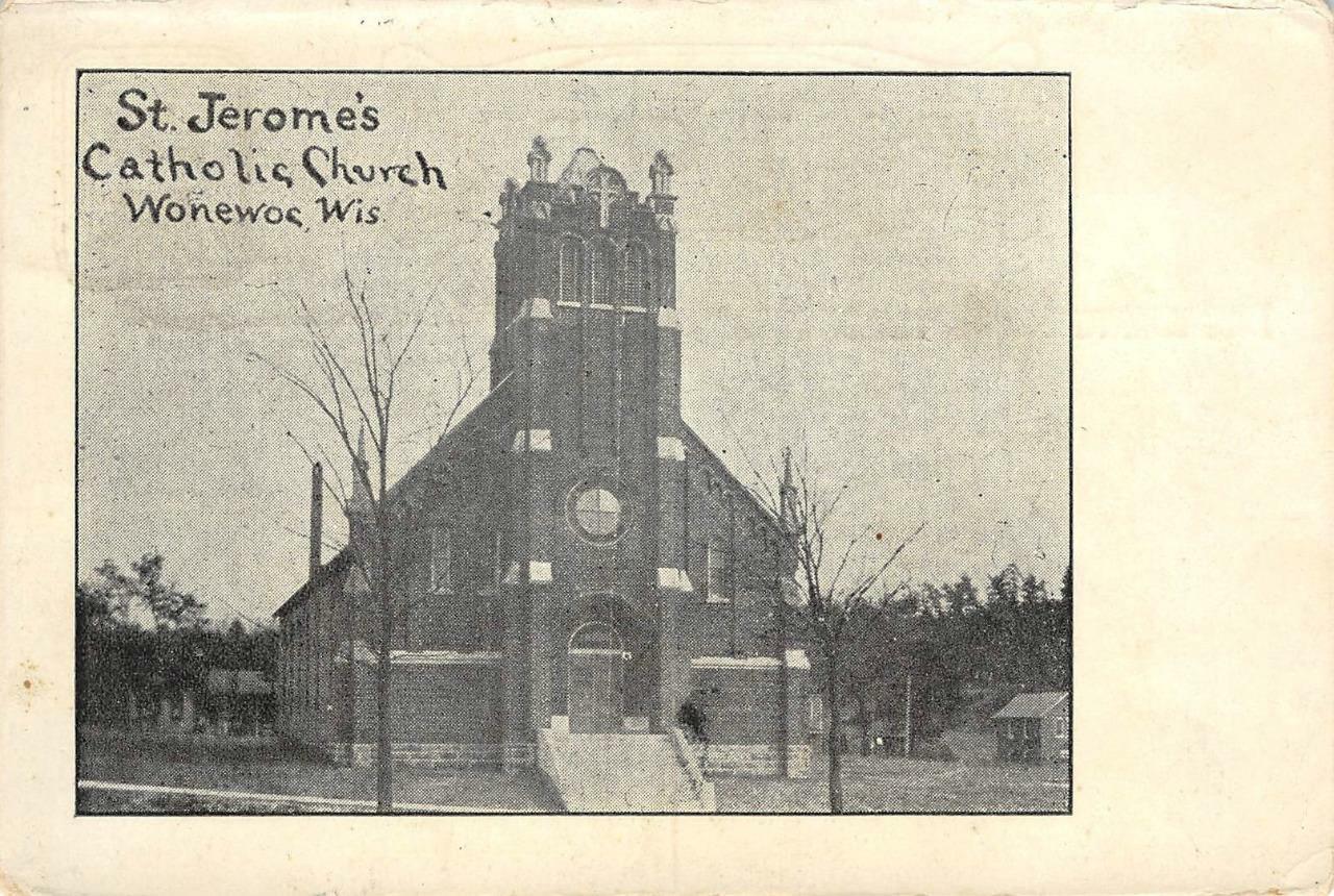 St. Jerome's Catholic Church, Wonewoc, Wisconsin 1908 Vintage Postcard ...