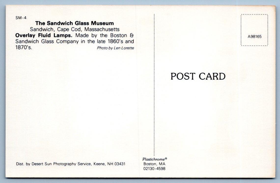 Overlay Fluid Lamps at the Sandwich Glass Museum*Vintage Postcard ...
