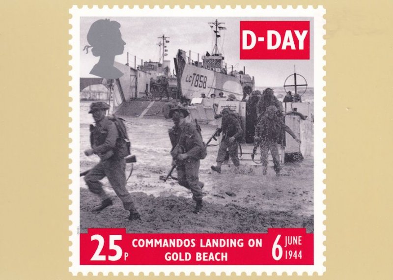 RAF Commandos Landing On Gold Beach D-Day Military Postcard | Topics ...
