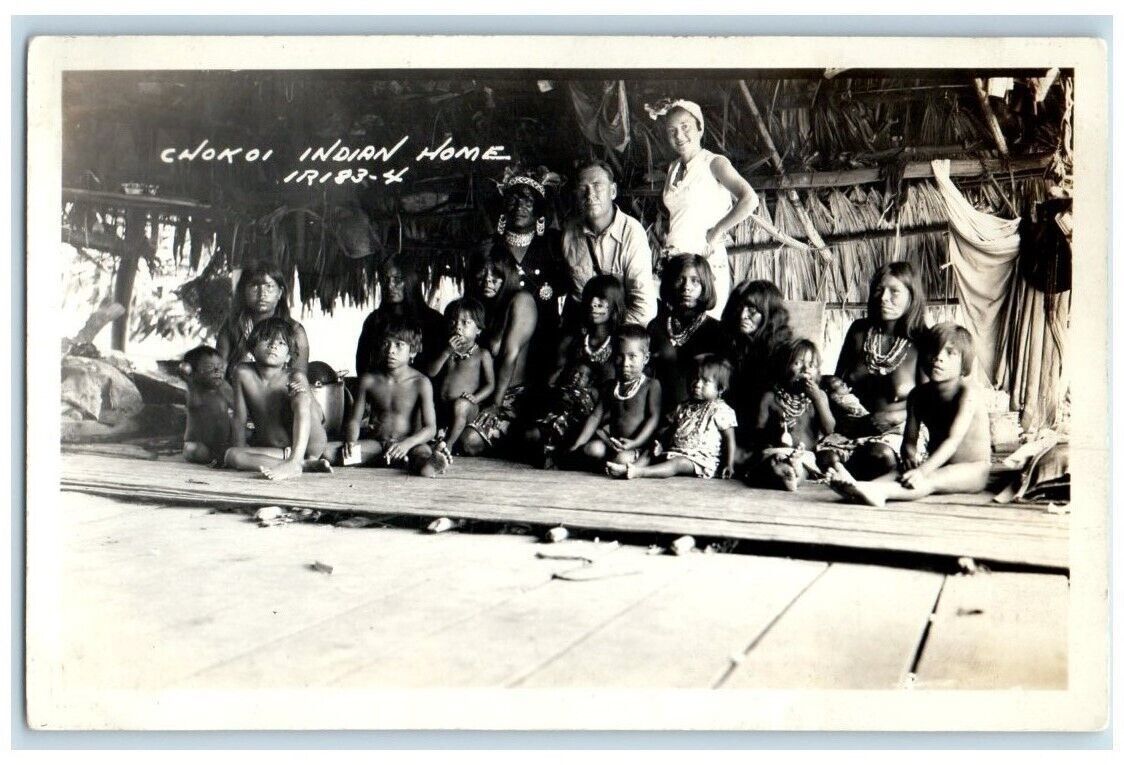 c1920's Chokoi Indian Home Interior View Children Panama RPPC Photo ...