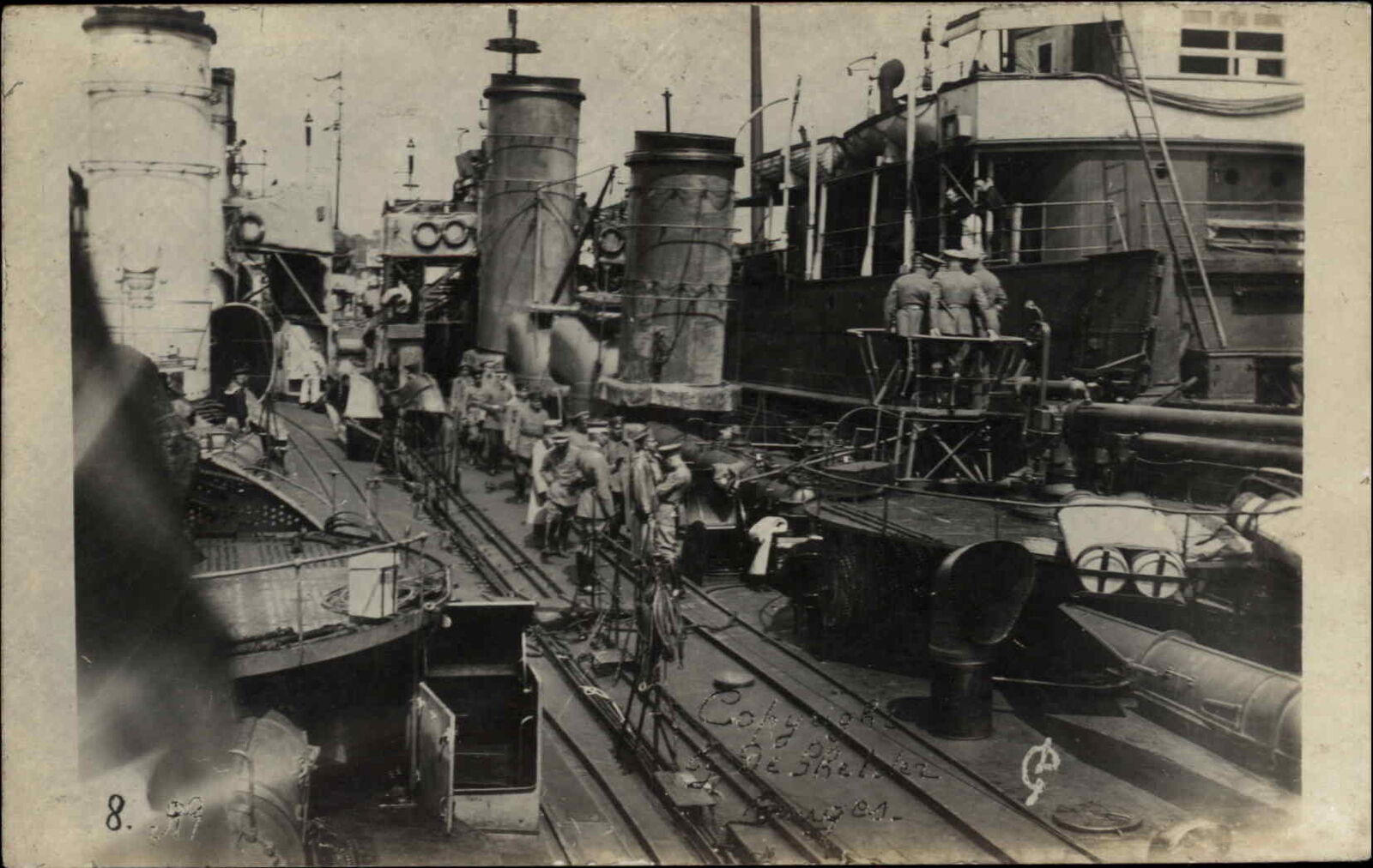 Bruges Copyright on Front On Board Naval Ship WWI c1915 Real Photo ...
