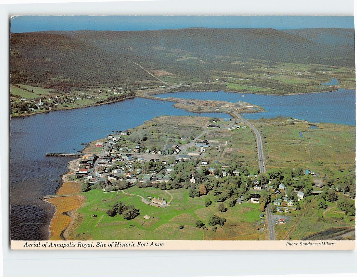 Postcard Site of Historic Fort Anne, Aerial of Annapolis Royal, Canada ...