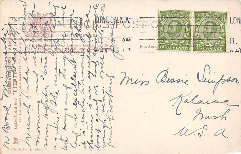 SS Minnewaska Atlantic Transport Line Ship Postal Used Unknown | Topics ...