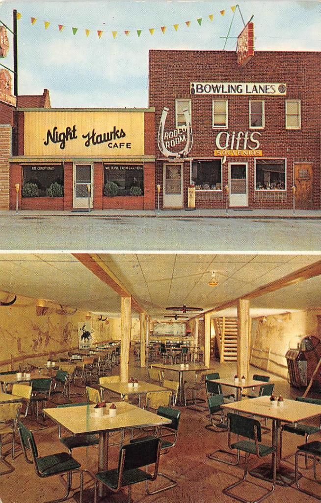 NIGHT HAWK CAFE Rodeo Room Bowling Alley Camdenton, MO Roadside c1950s ...