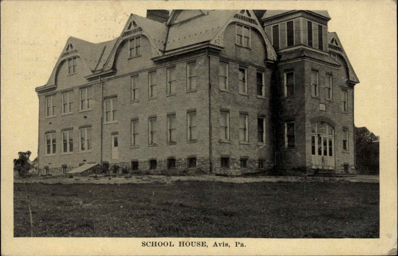Avis Pennsylvania PA School House Gothic Architecture Vintage Postcard ...