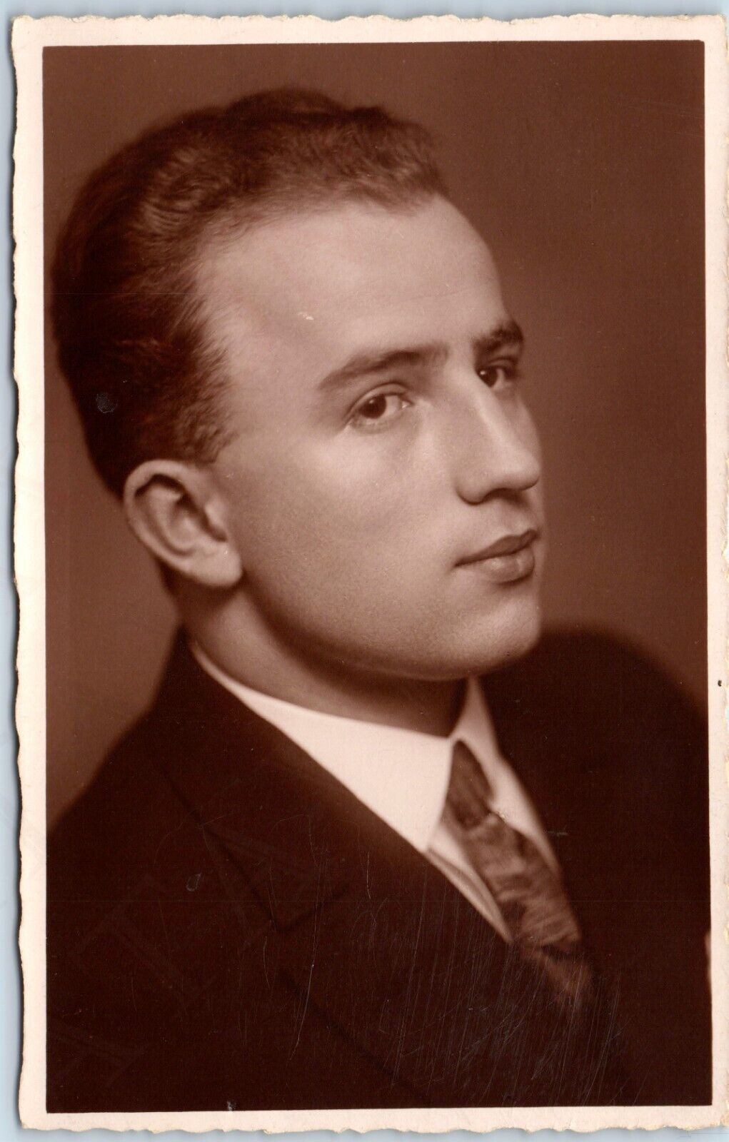 ID'd 1928 Berlin, Germany Handsome Man RPPC Portrait Photo G Wolowski ...