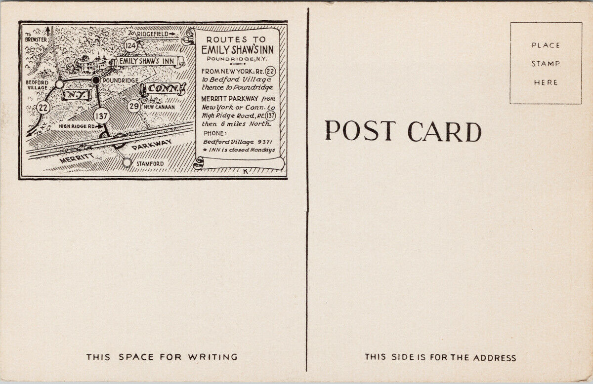 Poundridge NY Emly Shaw's Inn Entrance to Court Yard Kennedy Signed ...