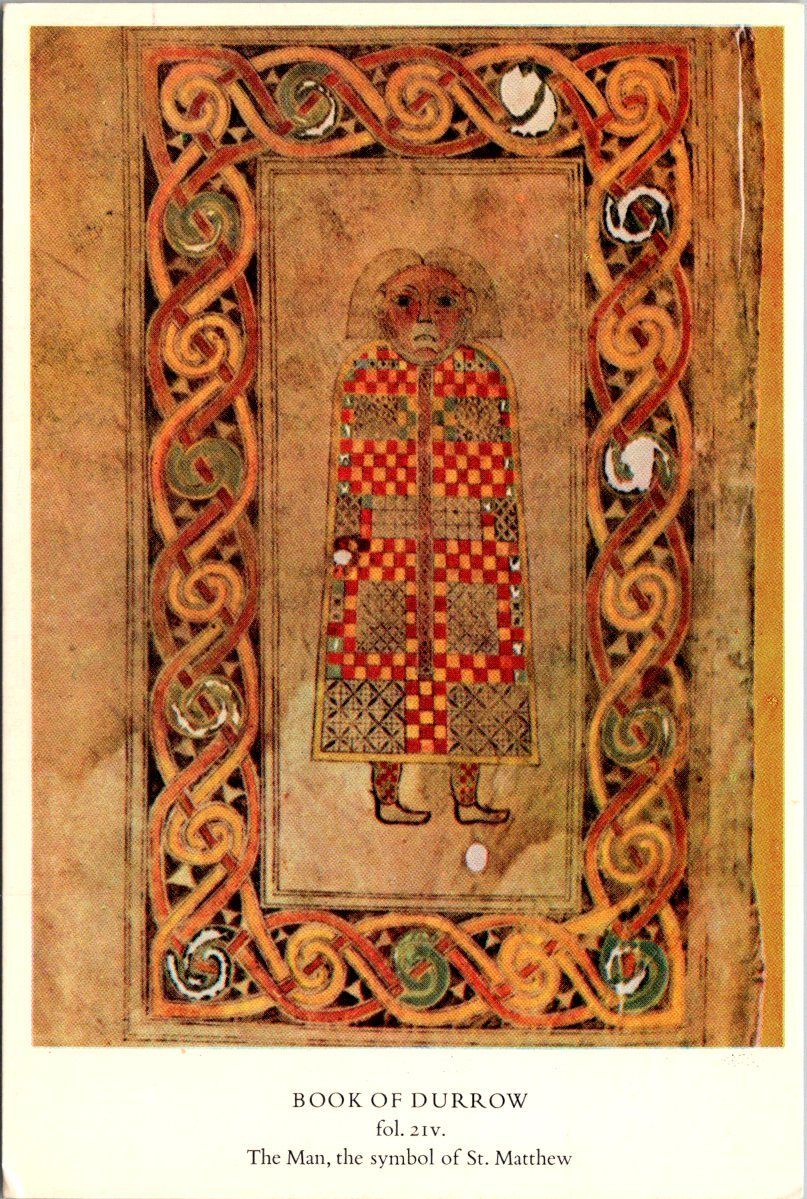 Ireland Dublin Trinity College Book Of Durrow The Man Symbol Of St ...