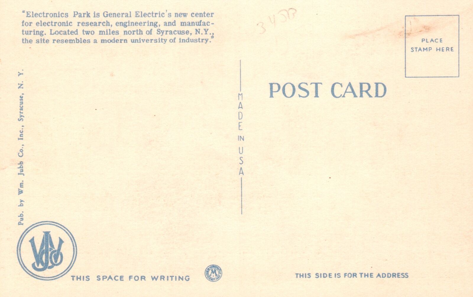 Vintage Postcard General Electrics Electronic Park Engineering Syracuse ...