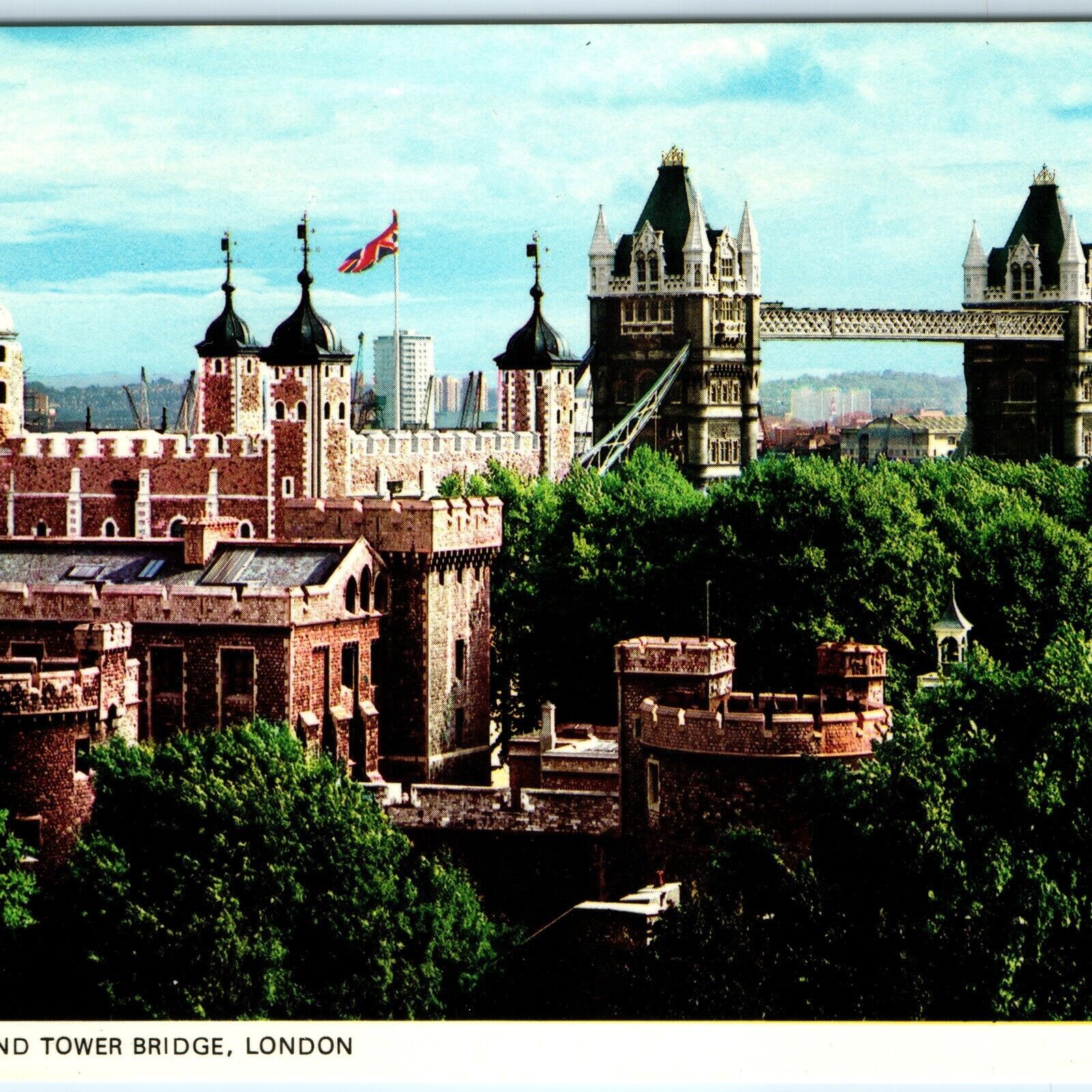 c1970s London, England Tower and Tower Bridge Castle Architecture ...