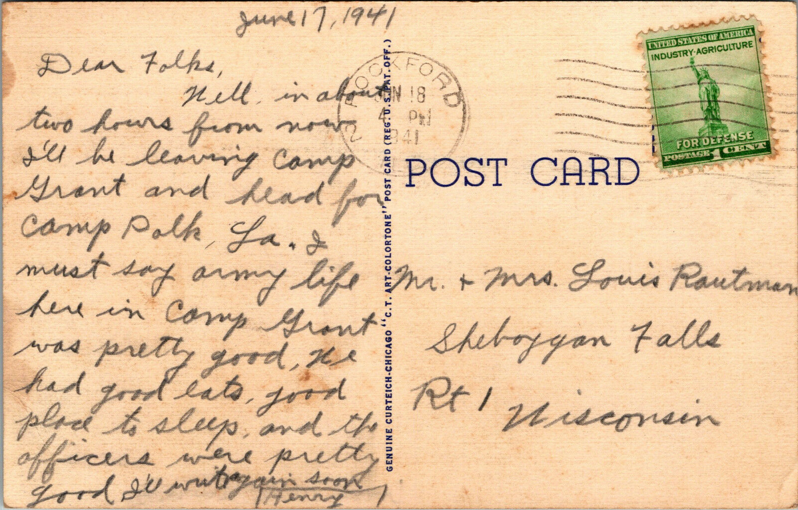Vtg 1941 Old Glory American Flag Patriotic Soldier Camp Grant Rockford ...