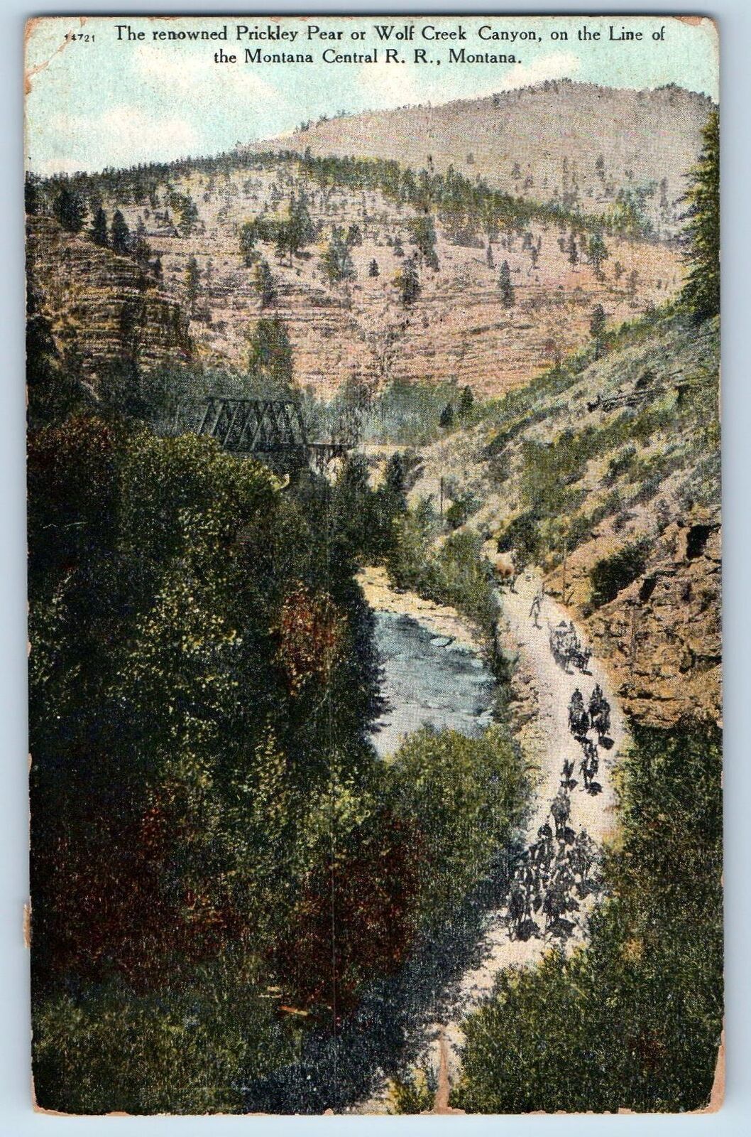 Clark County Montana MT Postcard Prickley Pear Wolf Creek Canyon ...