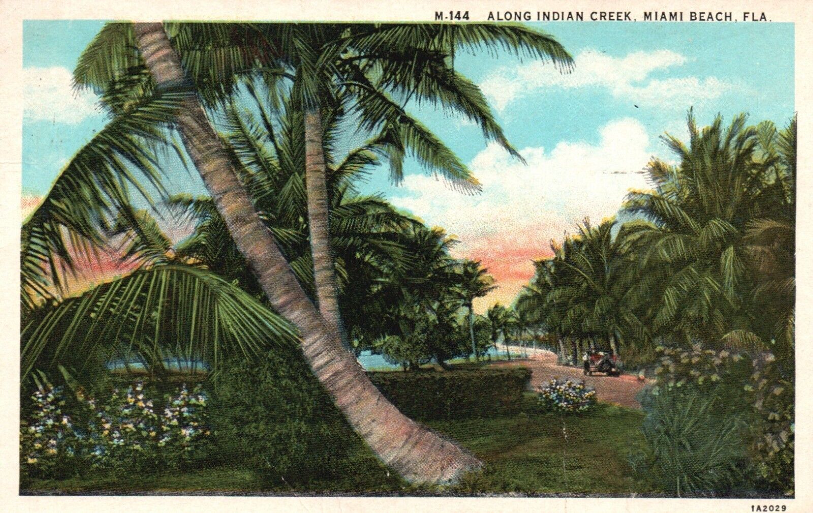 Postcard FL Miami Beach Along Indian Creek 1933 White Border Vintage PC ...