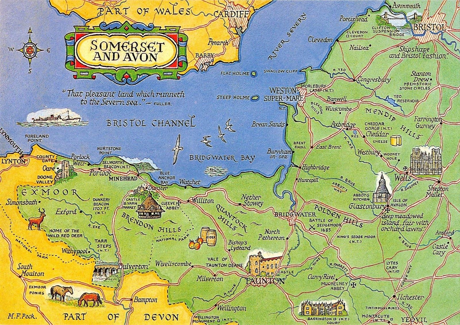 BR75428 somerset and avon map cartes geographiques uk | Europe - France ...