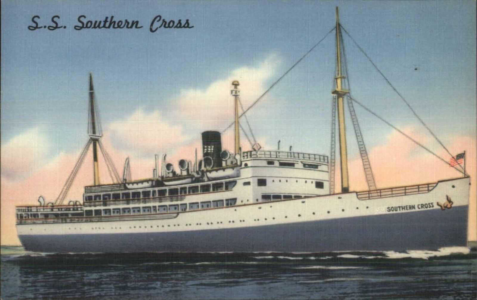 SS Southern Cross P&O Steamship Co Linen Postcard | Topics ...
