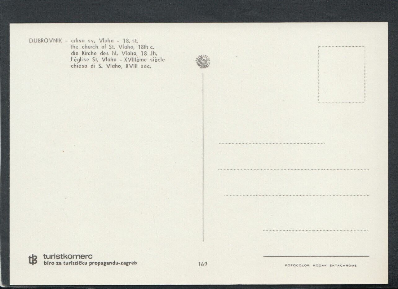 Croatia Postcard - Dubrovnik - The Church of St Vlaho 18th Century ...