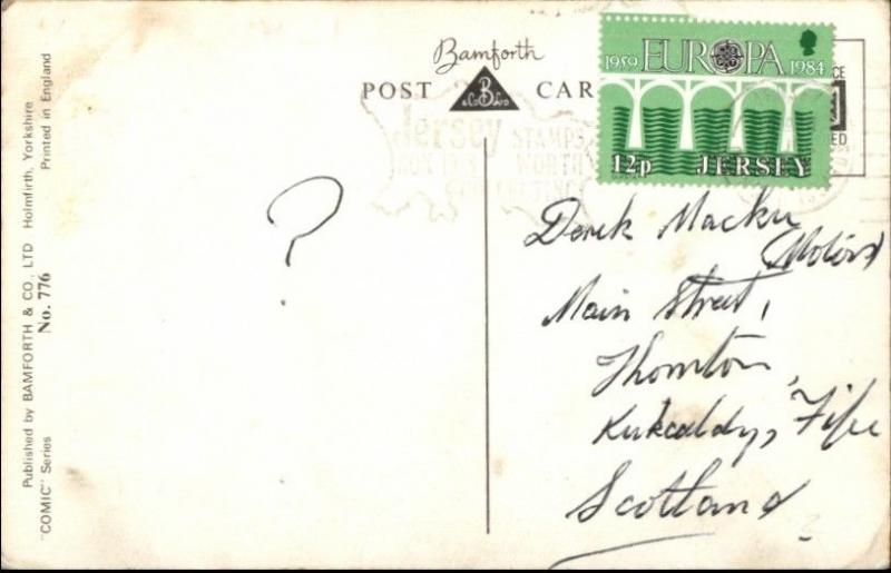 Misogyny Dumb Large Breasted Woman Humor CHAS British Comic Postcard ...