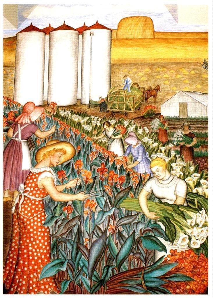 2~4X6 Postcards San Francisco CA California MURALS OF COIT TOWER By ...