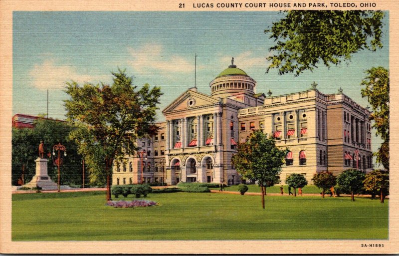 Ohio Toledo Lucas County Court House and Park Curteich | United States ...