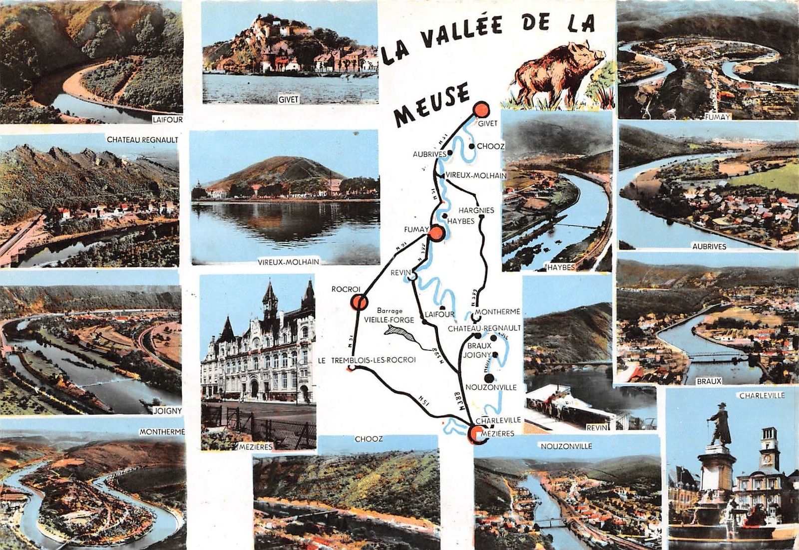 BR26909 Vallee de la meuse map cartes geographiques France | Europe ...