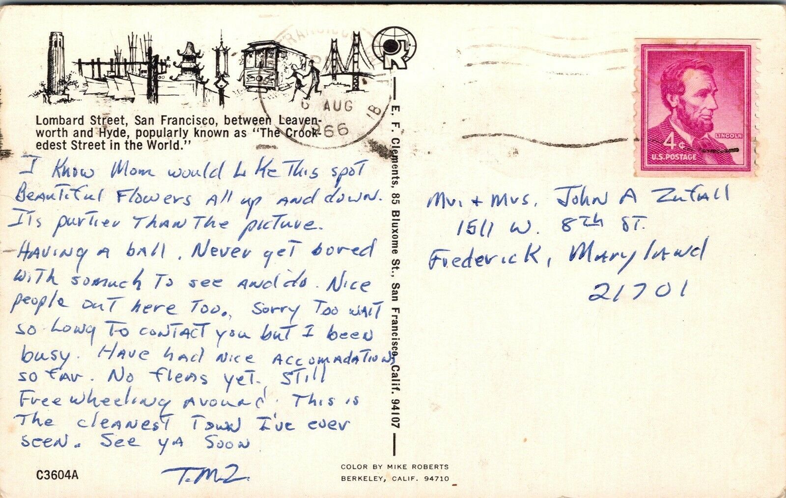 Vtg San Francisco CA Lombard Street View Crookedest Street in the World ...