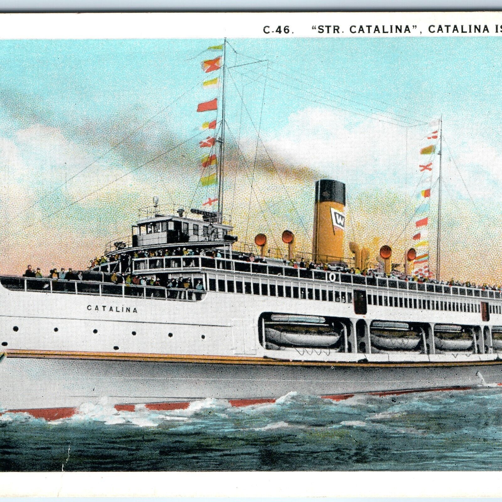 c1930s Catalina Island, CA Steamer SS Catalina PC Ferry Steamboat ...
