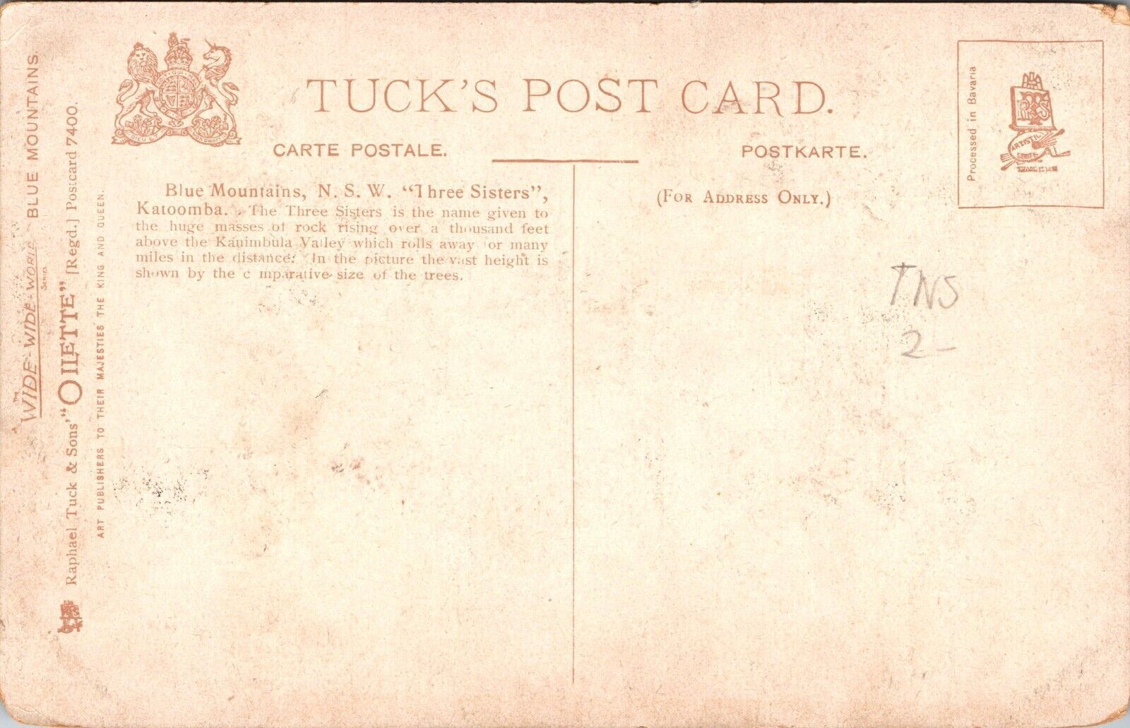 Raphael Tuck & Sons Oilette postcard Blue Mountains Katoomba NSW ...