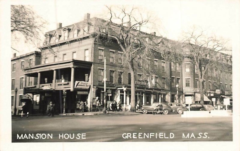 RPPC Mansion House People Vintage Old Cars Real Photo Greenfield MA ...