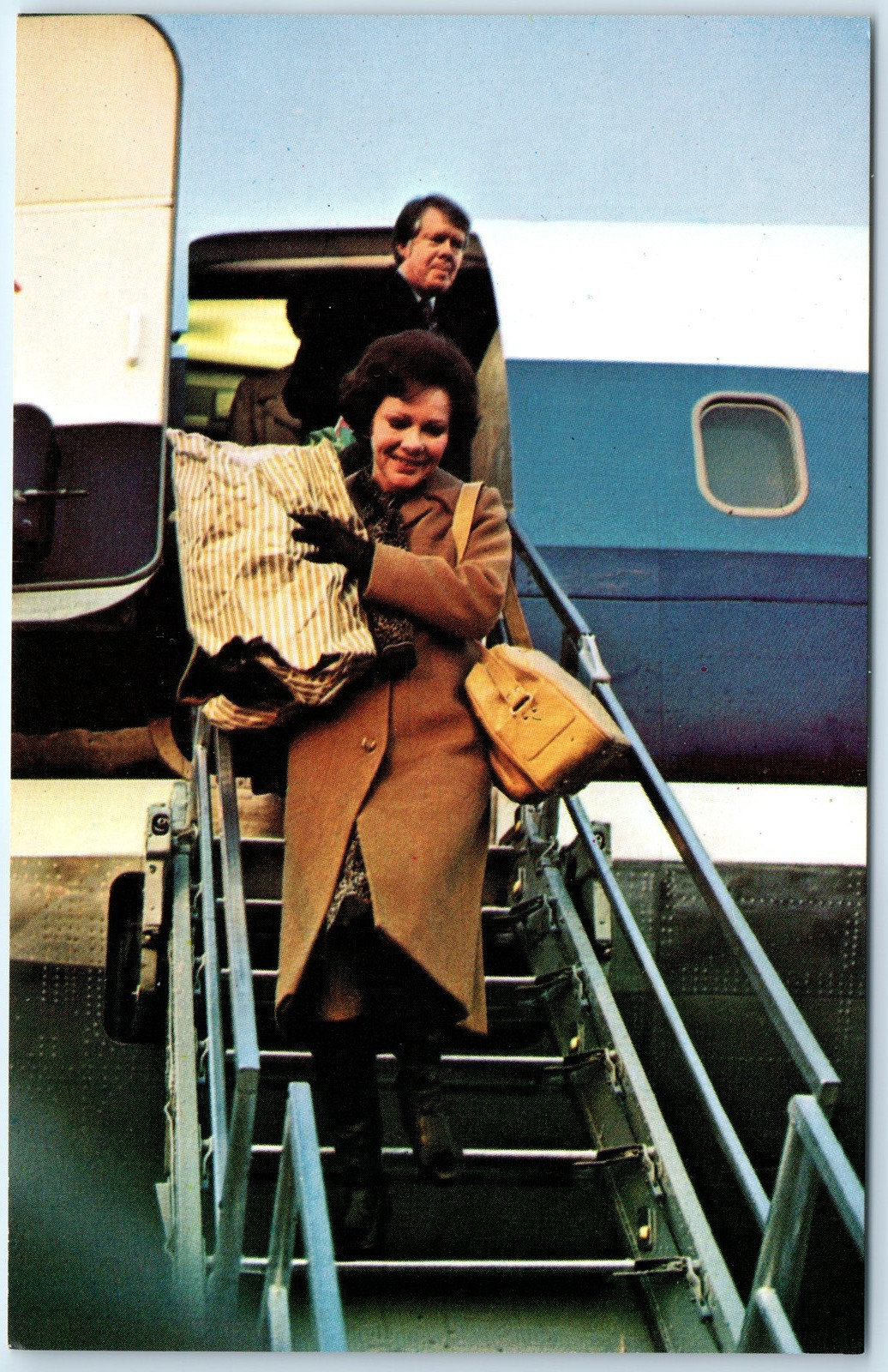 Jan 19 1977 President-Elect Jimmy Carter Air Force One Rosalynn Wife ...