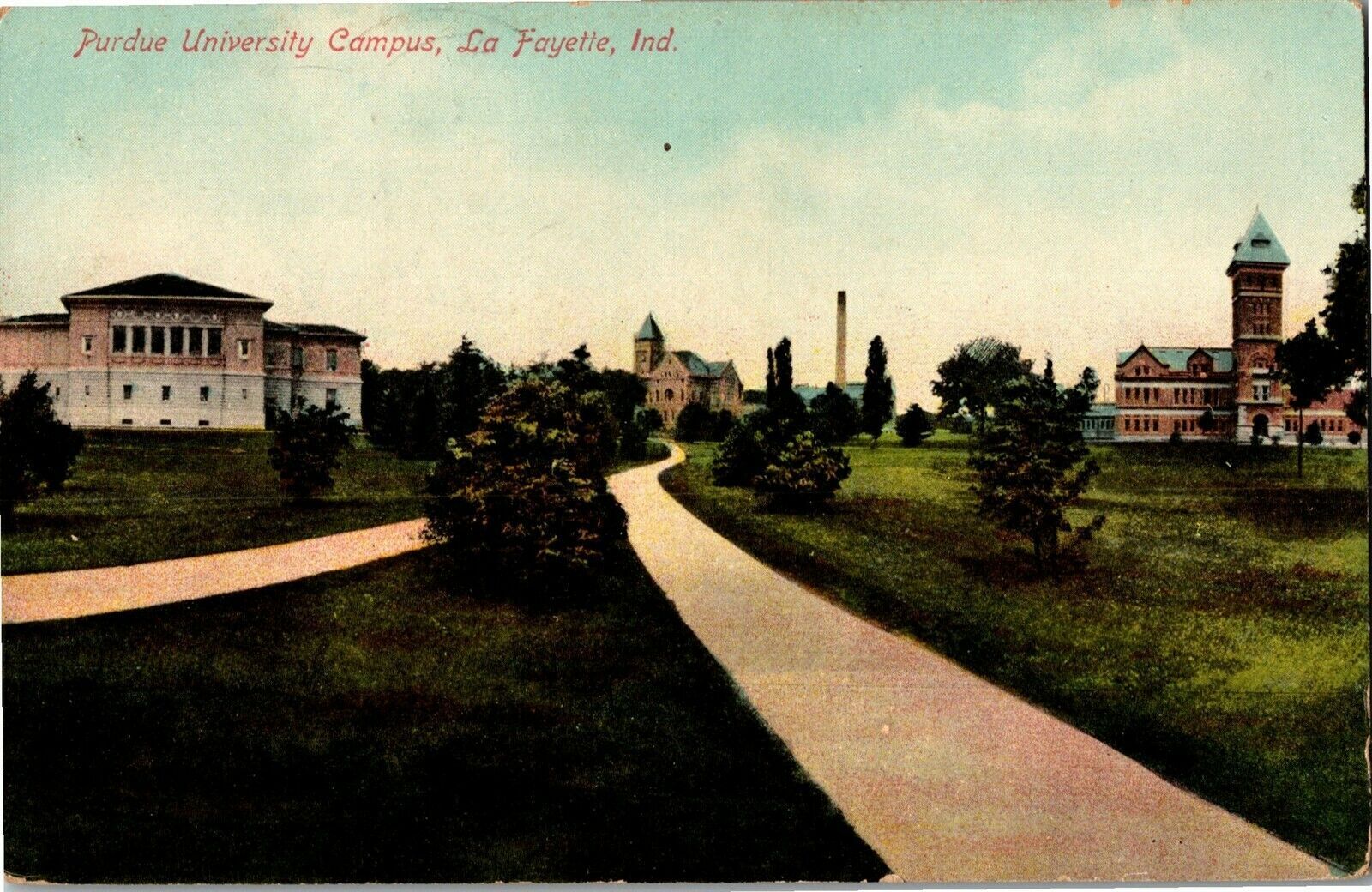 Purdue University Campus View, Lafayette IN c1911 Vintage Postcard V39 ...