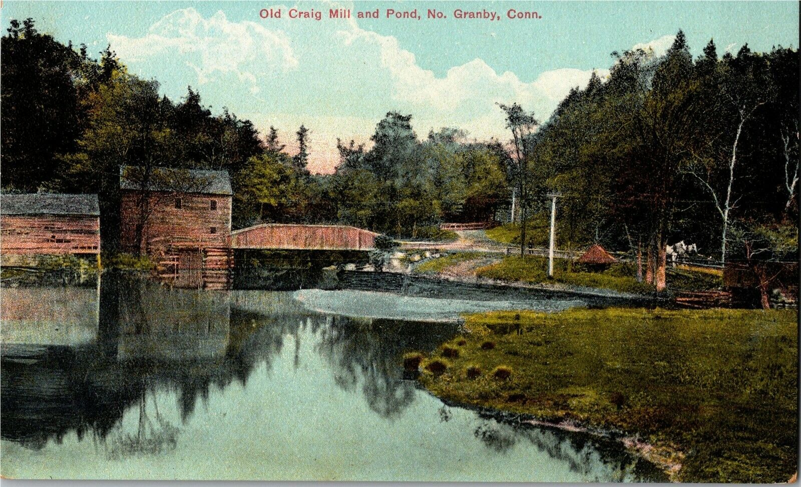 Old Craig Mill and Pond North Granby CT Vintage Postcard A35 | United ...