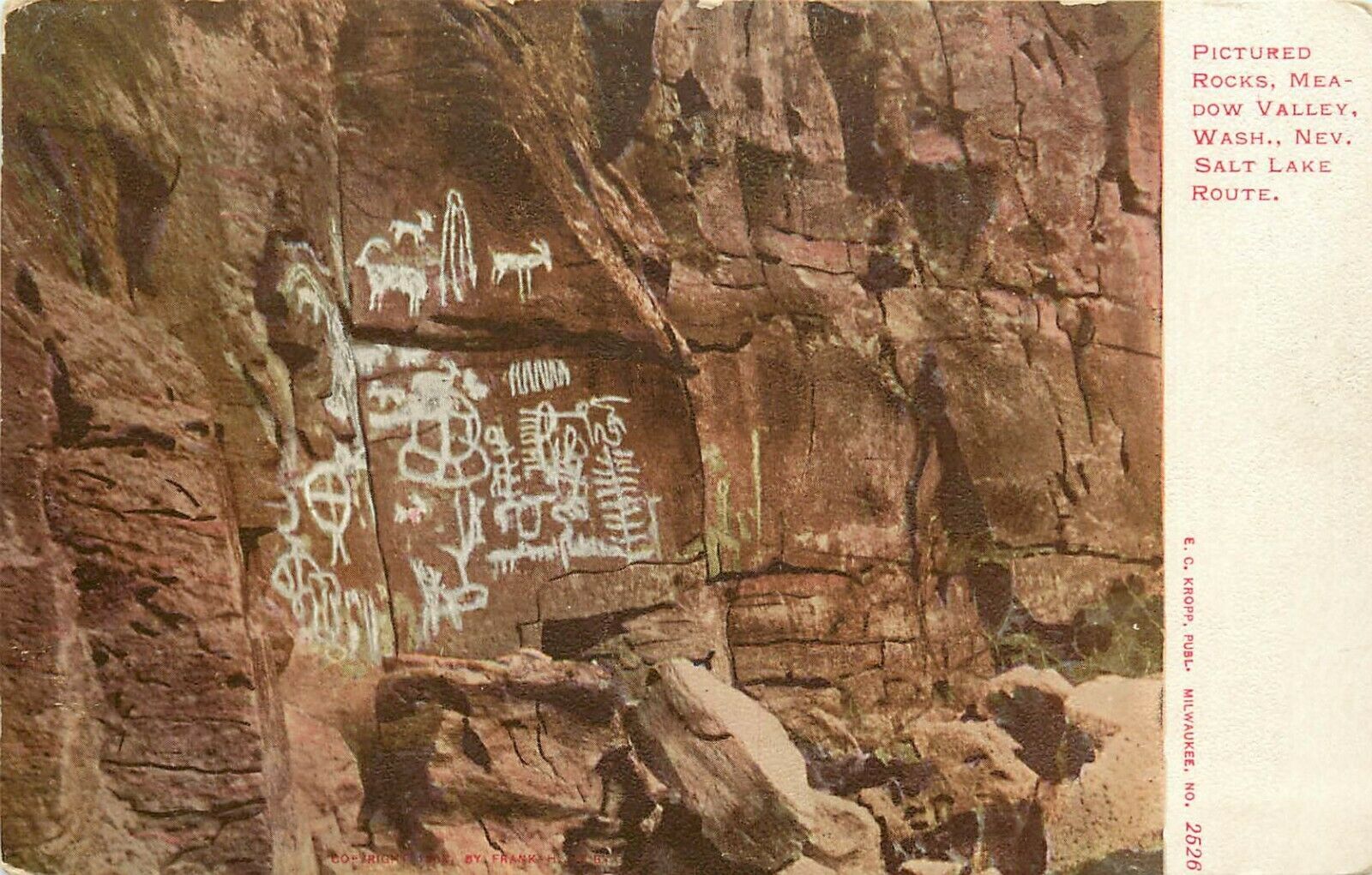 UDB Postcard; Pictographs/ Petroglyphs Meadow Valley NV, Clark County ...