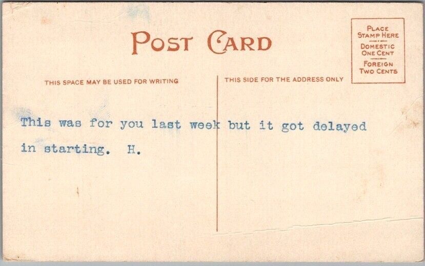 Vintage Artist-Signed GENE CARR Comic Postcard "In the Good Old Summer ...