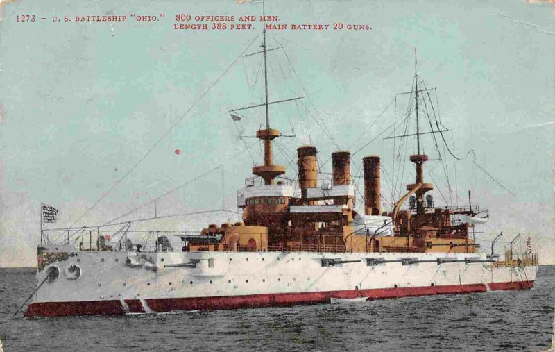 USS Ohio Battleship US Navy Ship 1908 postcard | Topics ...