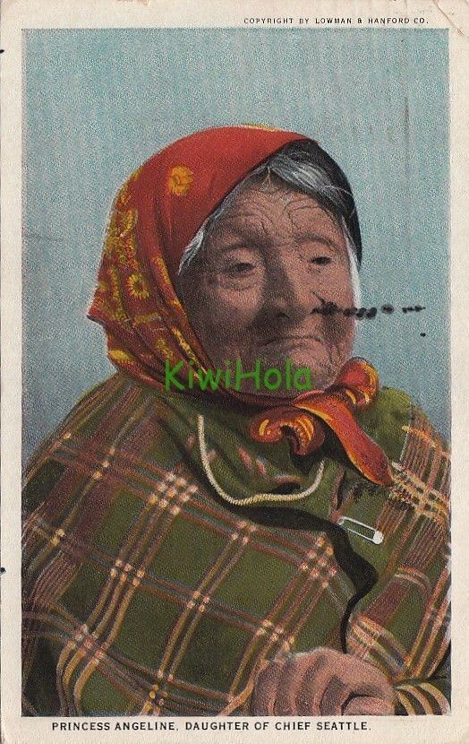 Postcard Native American Princess Angeline Daughter Chief Seattle WA ...