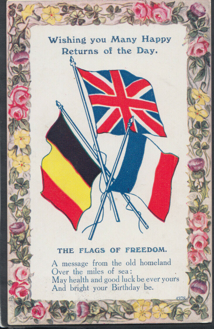 Patriotic Greetings Postcard - The Flags of Freedom - Birthday Wishes ...
