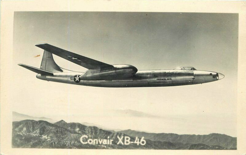 Aircraft 1950s Military Convair XB-46 RPPC Photo Postcard 21-3240 ...