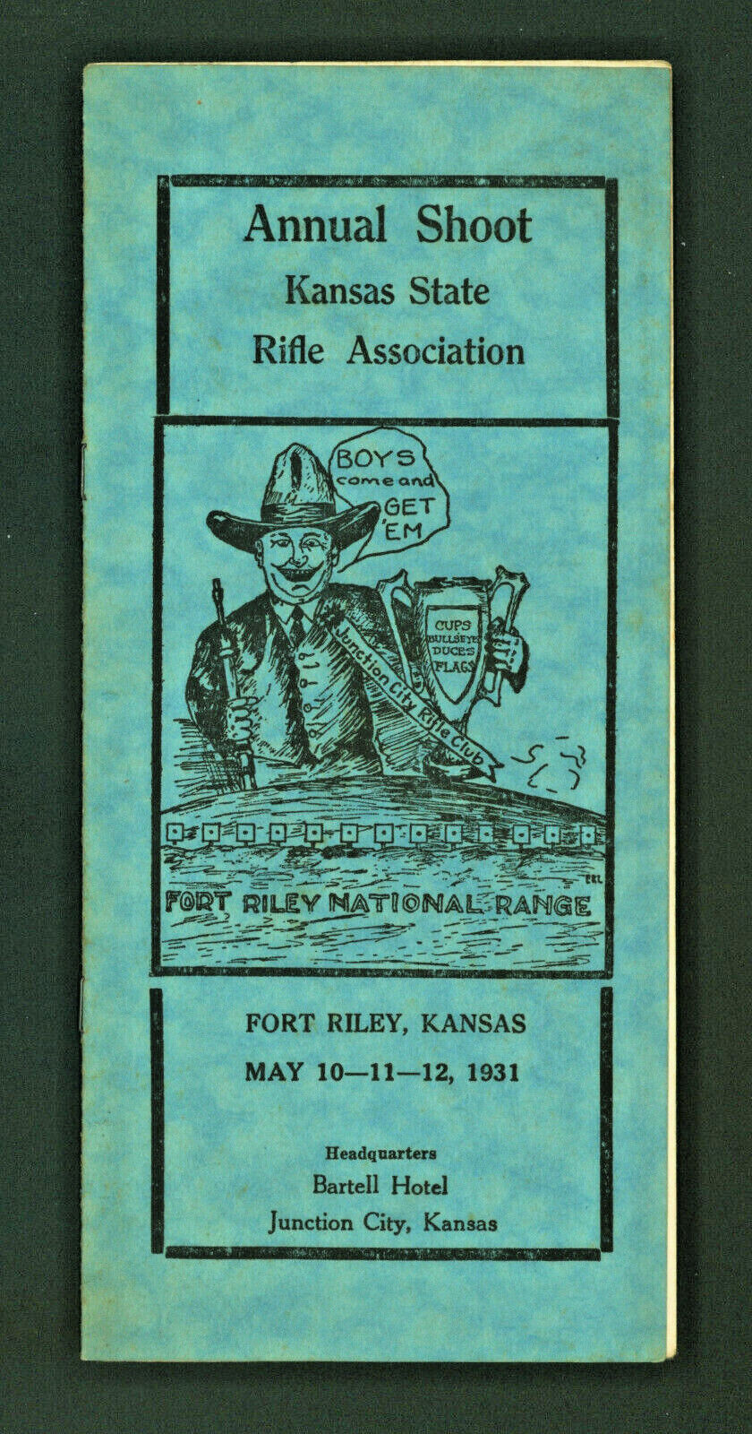 Annual Shoot Kansas State Rifle Association Fort Riley KS Vintage 1931 ...