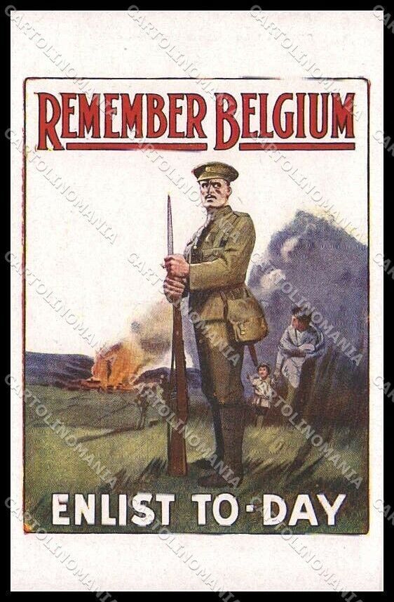 WWI WW1 Remember Belgium Soldier Affiches de la Grande Guerre cartolina ...