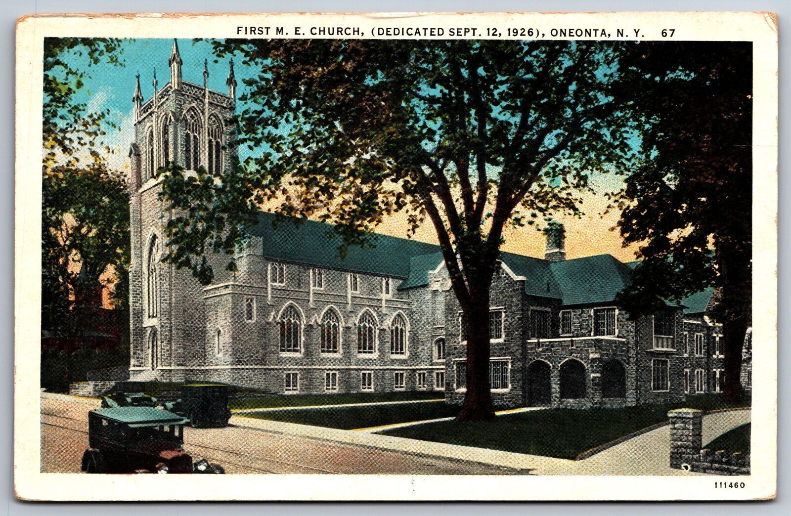 Vintage Postcard First Methodist Episcopal Church Oneonta New York Sept ...