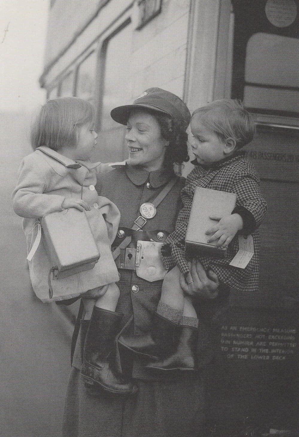 Bus Conductor In WW2 Air Raid Saves Children Real Photo Postcard ...