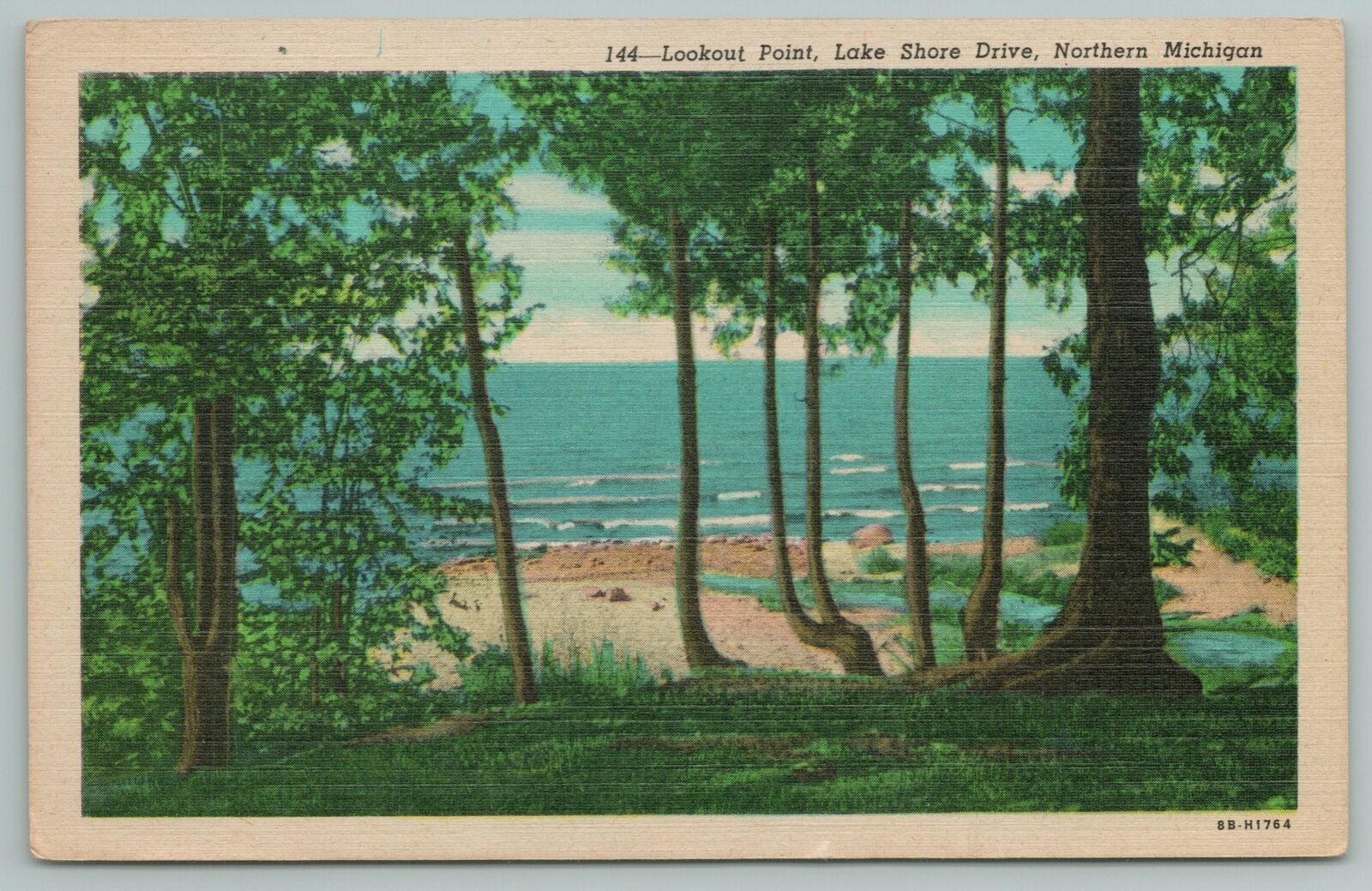 Lake Shore Drive Michigan~Lookout Point~Vintage Postcard | United ...