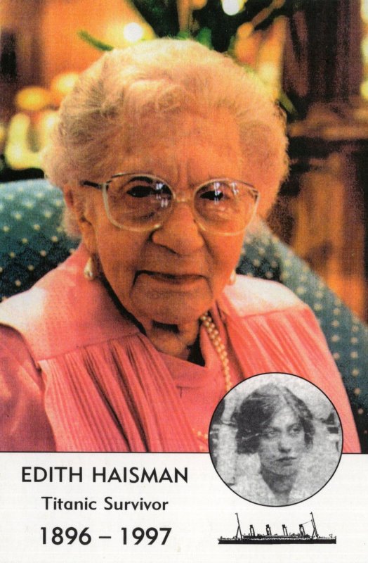 Edith Haisman Aged 95 RMS Titanic Ship Survivor RARE Postcard | Topics ...