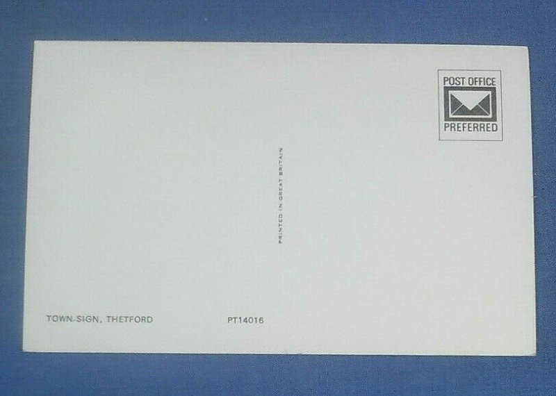 Vintage Postcard Town Sign Thetford Norfolk (J1F) | Europe - United ...