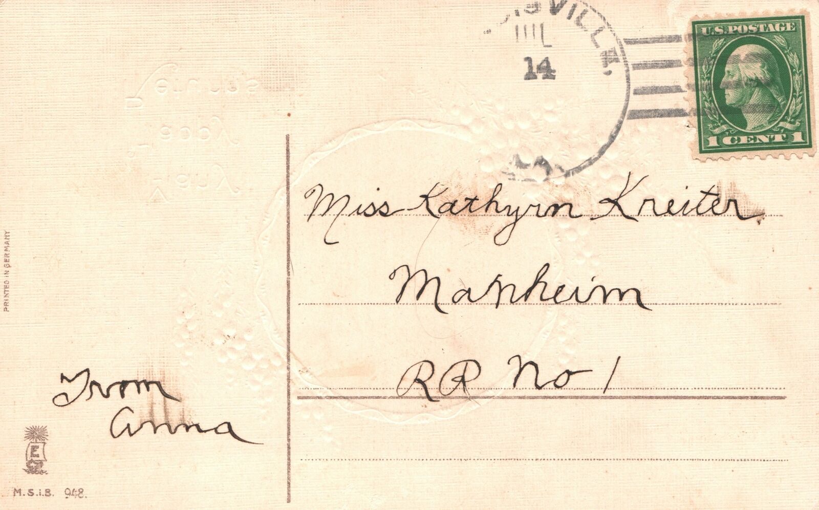 Vintage Postcard Many Happy Returns Day Greetings Beautiful Purple ...