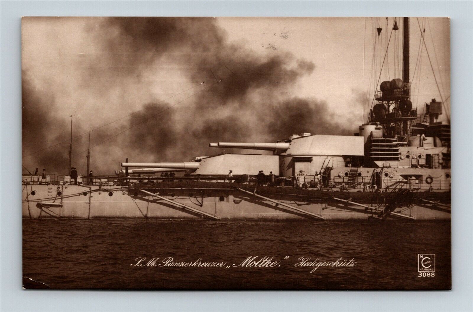 Postcard WW1 German Battleship Battlecruiser SMS Moltke RPPC Real Photo ...
