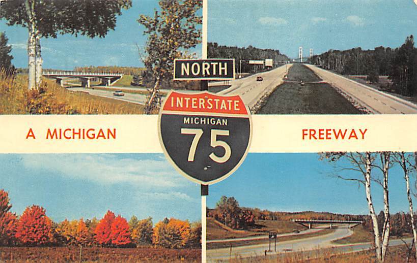 A Michign Freeway North Interstate Michigan - Strait Of Mackinac ...