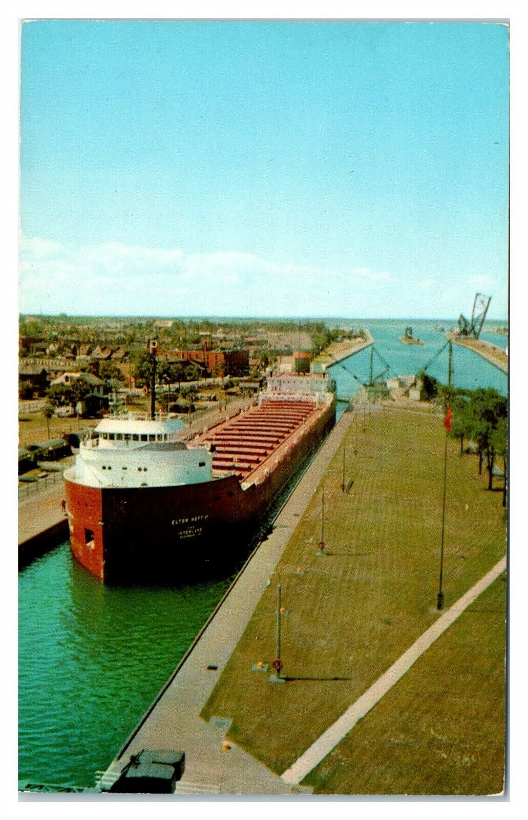 1950s/60s Elton Hoyt 2nd Lake Freighter at the Mac Arthur Locks ...