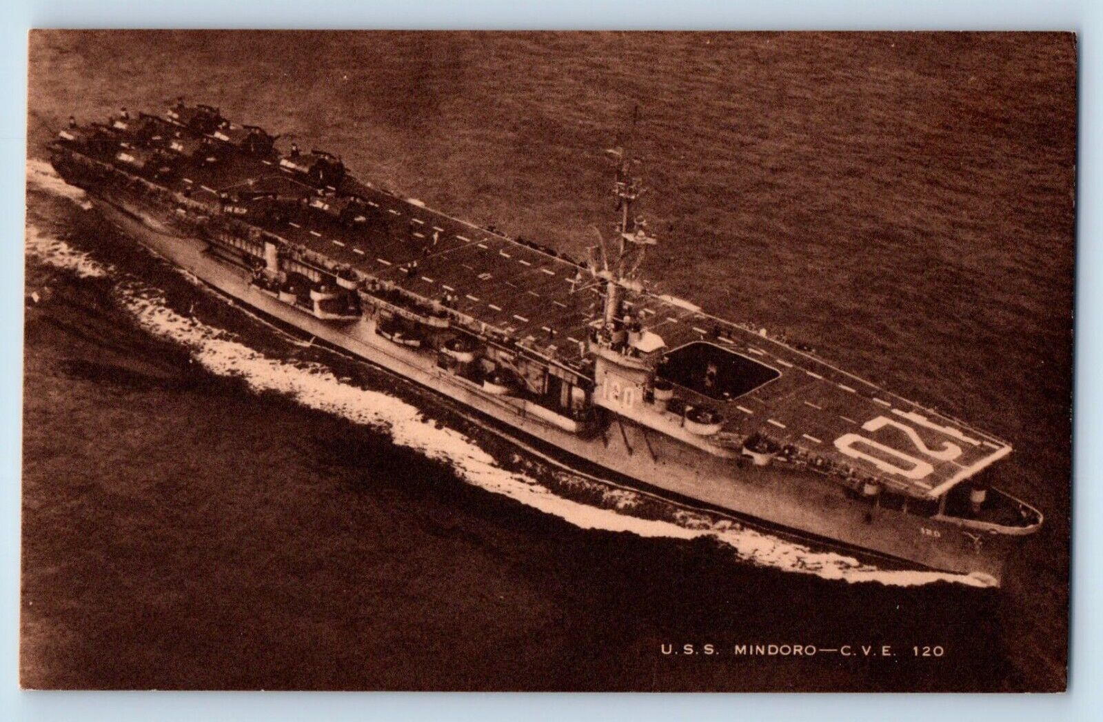 Postcard USS Mindoro CVE Navy Warship Battleship World War c1940 ...
